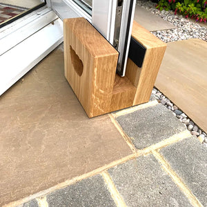 Door stop with a slot for patio doors – The Natural Wood Company uk Ltd
